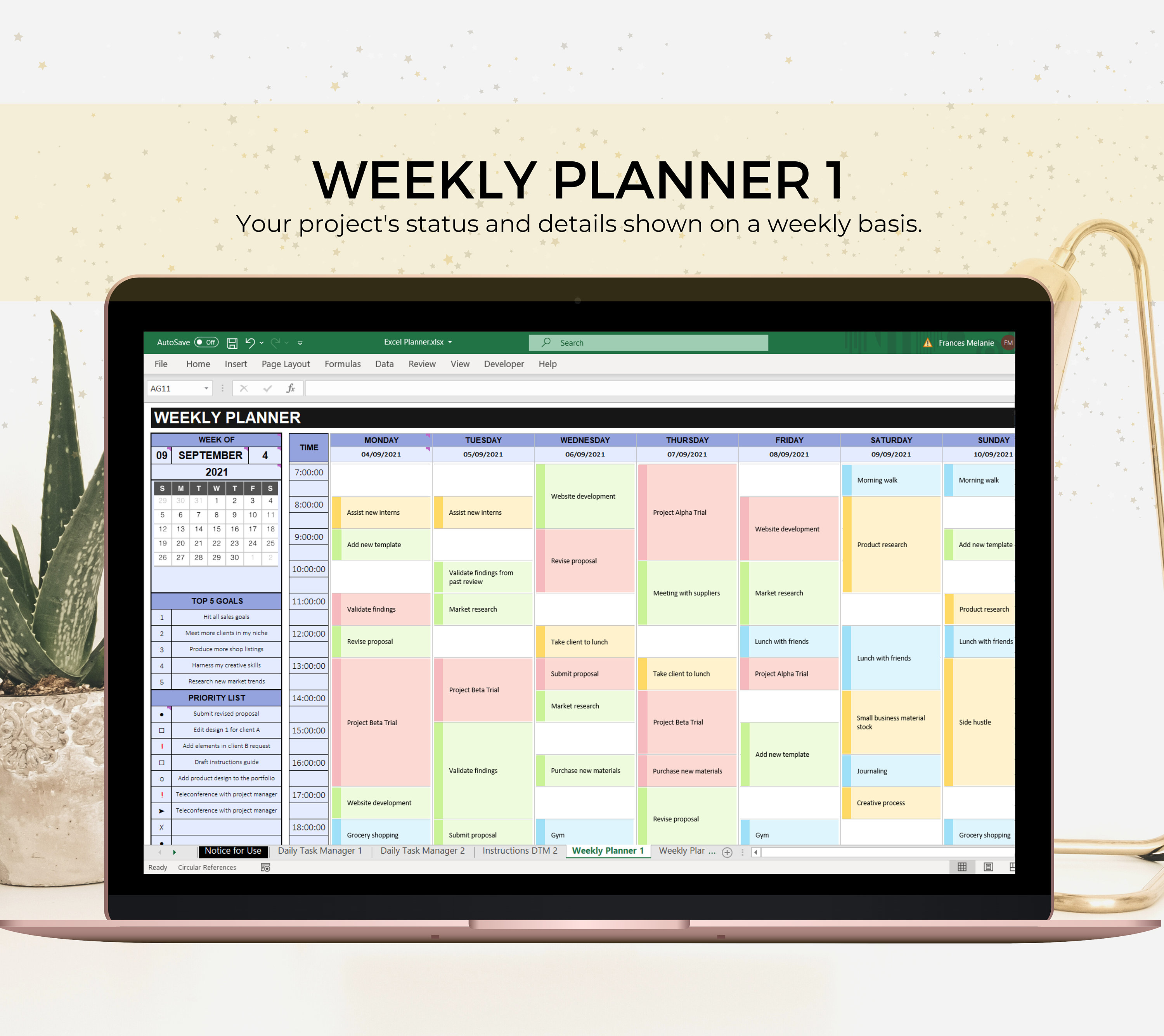 Excel Planner Template, Digital Planner Bundle, to Do List, Schedule ...