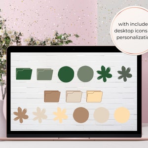 Desktop Wallpaper Organizer, Green Desktop Organizer, Minimalist ...