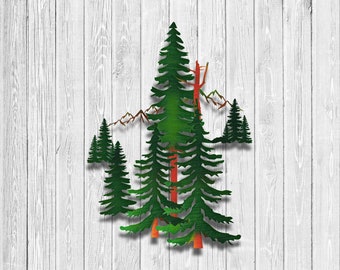 Pine Tree Metal Art - Etsy