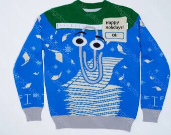 Clippy Ugly Sweater - Etsy