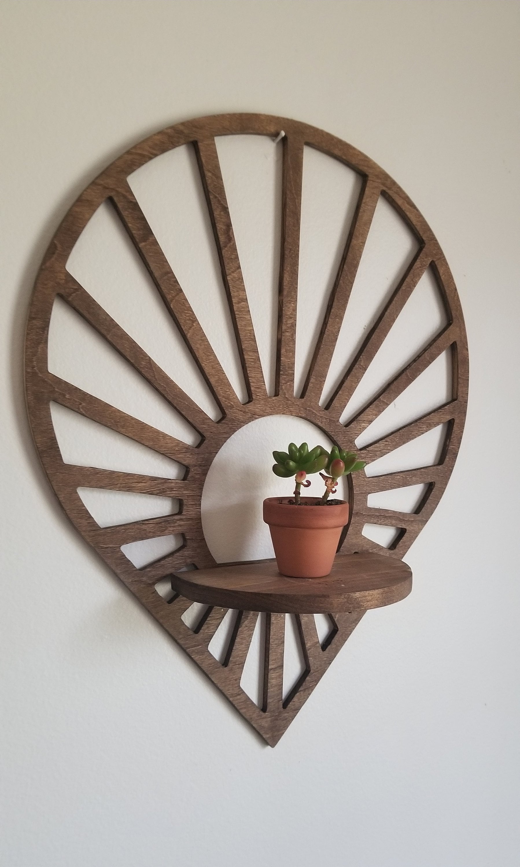 Floating Sun Teardrop Shaped Wood Wall Shelf Accent Shelf - Etsy