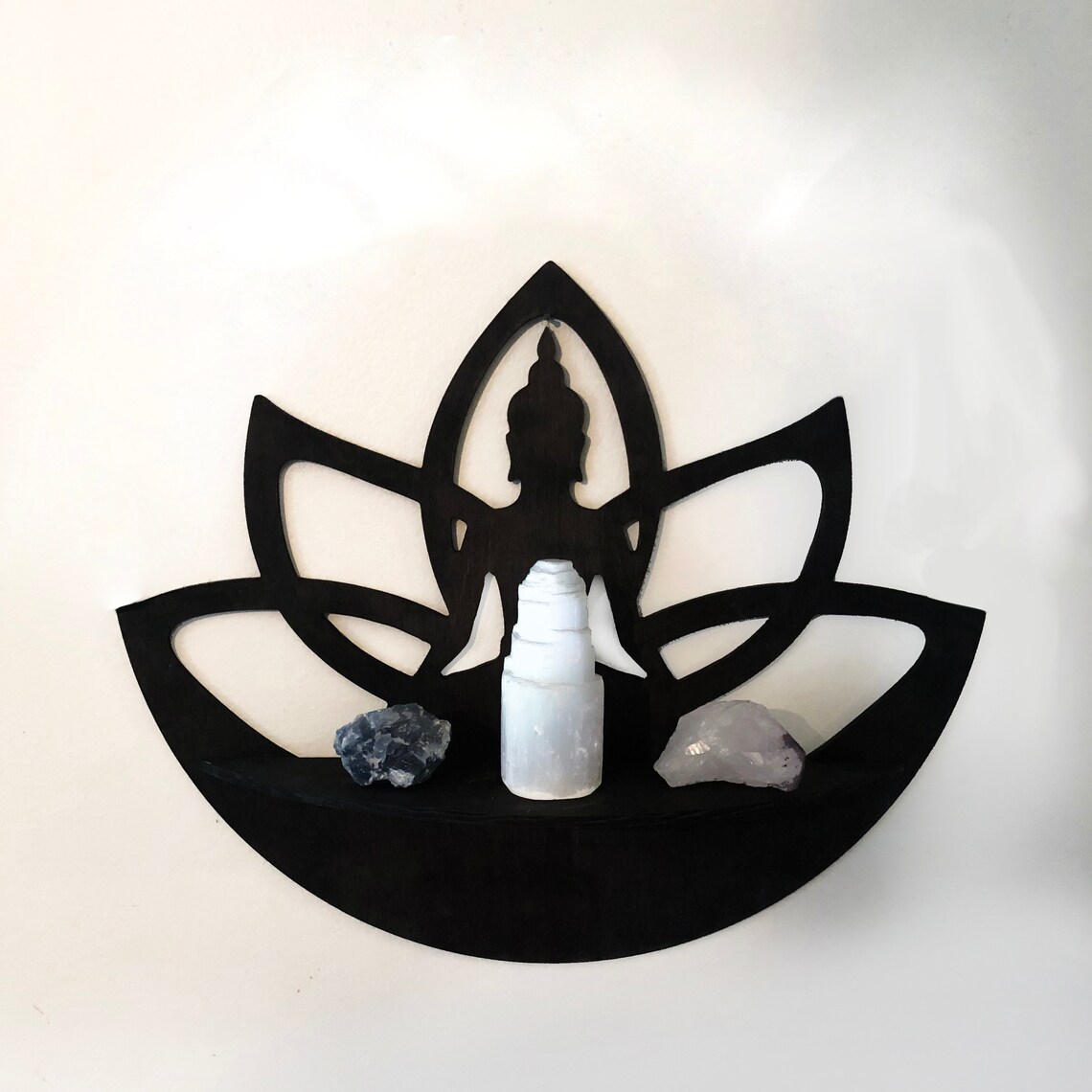Floating Lotus Buddha Wood Shelf crystal Shelf Accent Shelf - Etsy