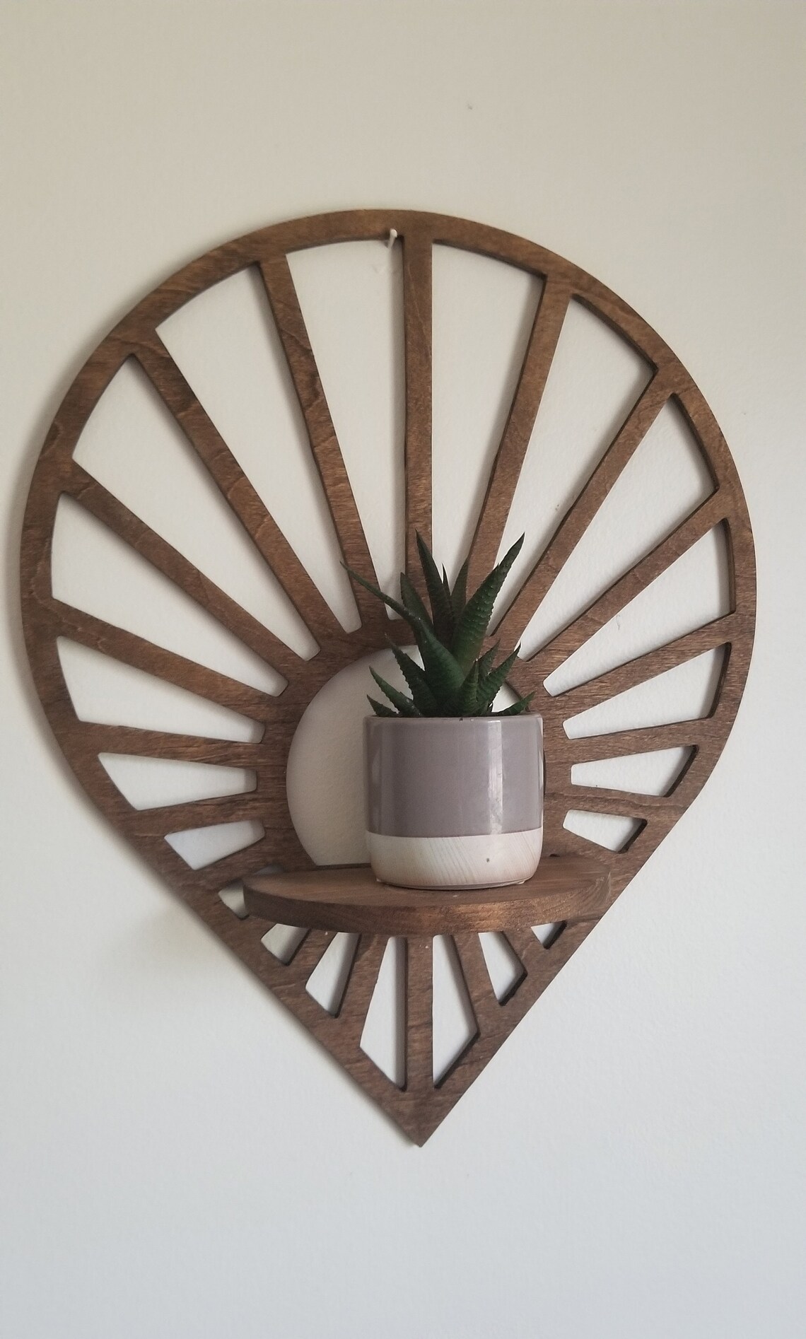 Floating Sun Teardrop Shaped Wood Wall Shelf Accent Shelf - Etsy