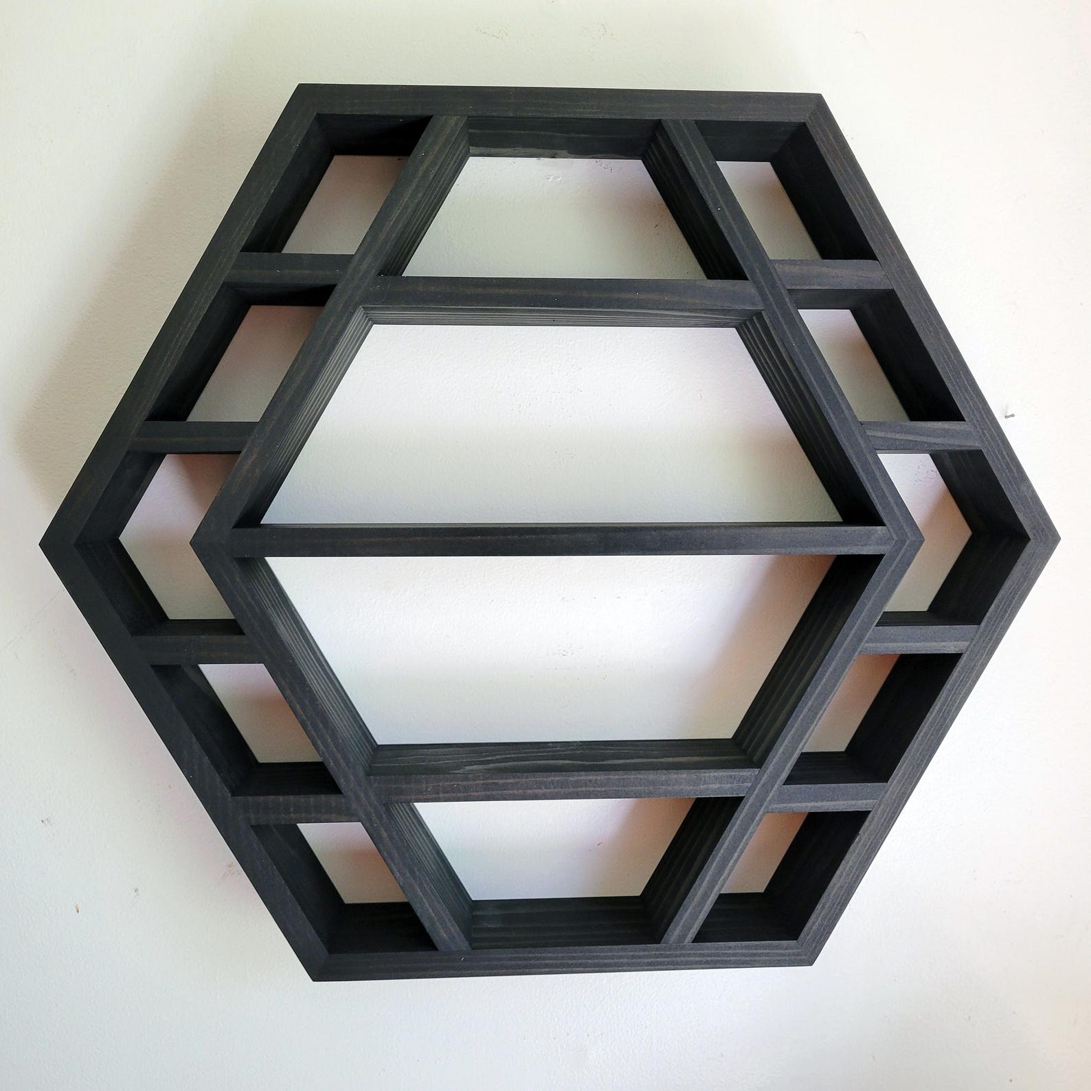 Large Hexagon Wall Shelf - Custom Handcrafted Crystal Display ...
