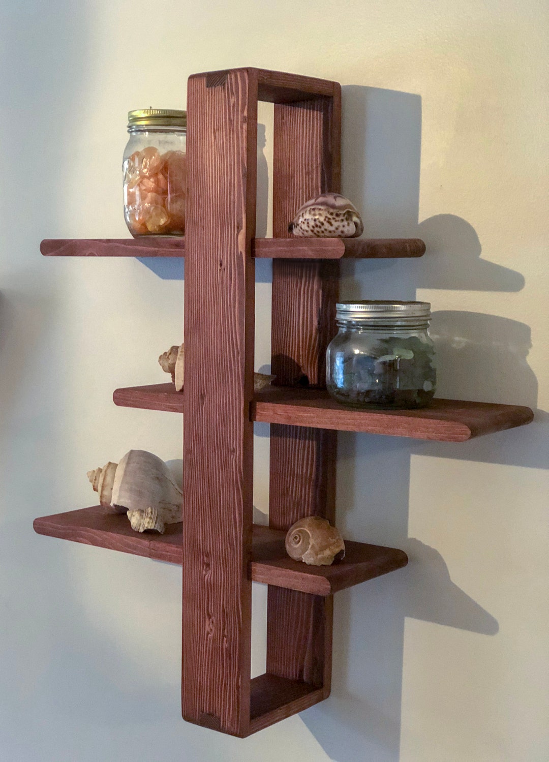 Sliding Shelf - Adjustable Slide Shelf - Solid Wood Floating Shelf ...