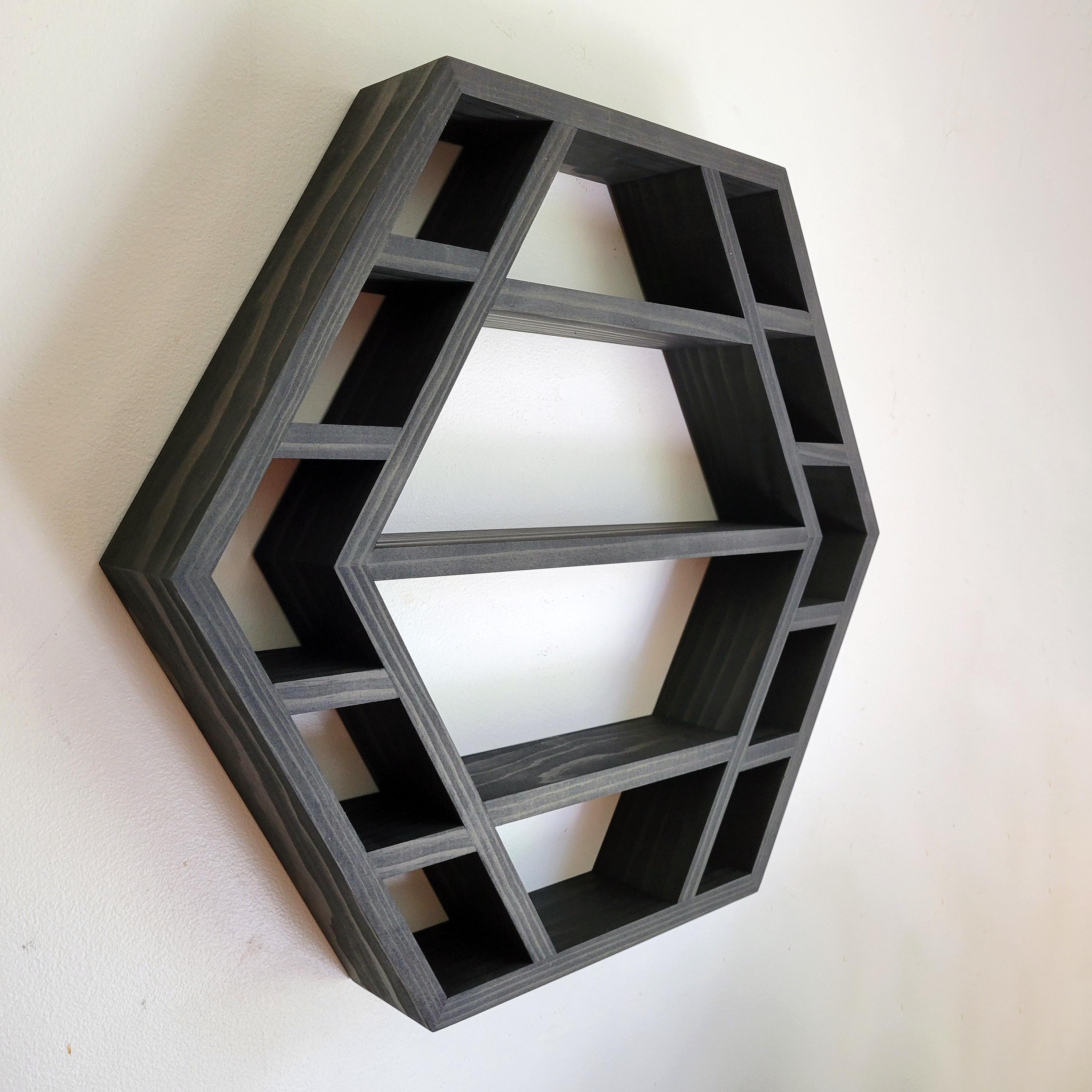 Large Hexagon Wall Shelf - Custom Handcrafted Crystal Display ...