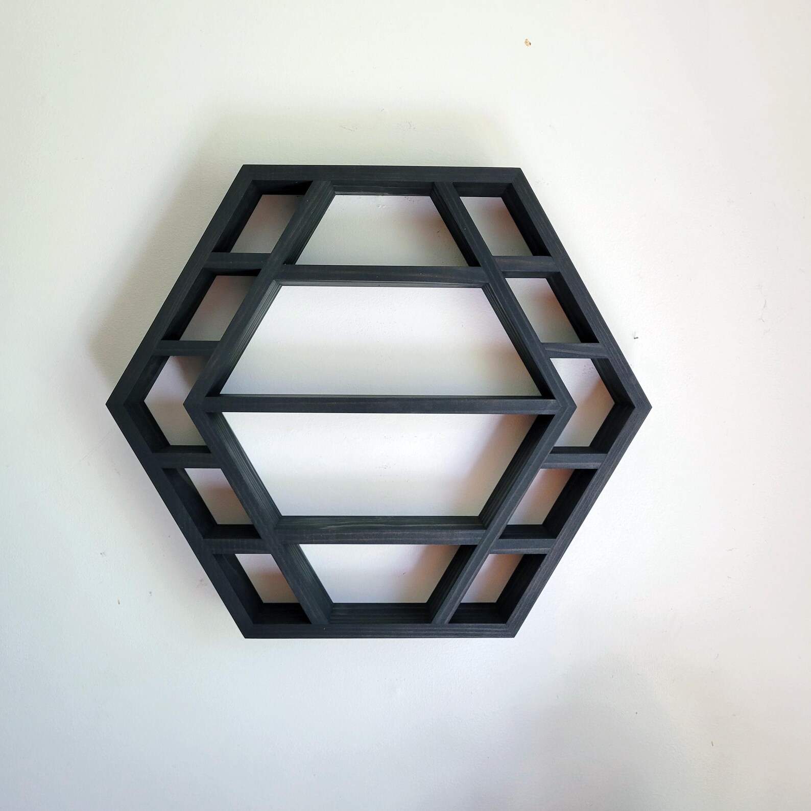 Large Hexagon Wall Shelf - Custom Handcrafted Crystal Display ...