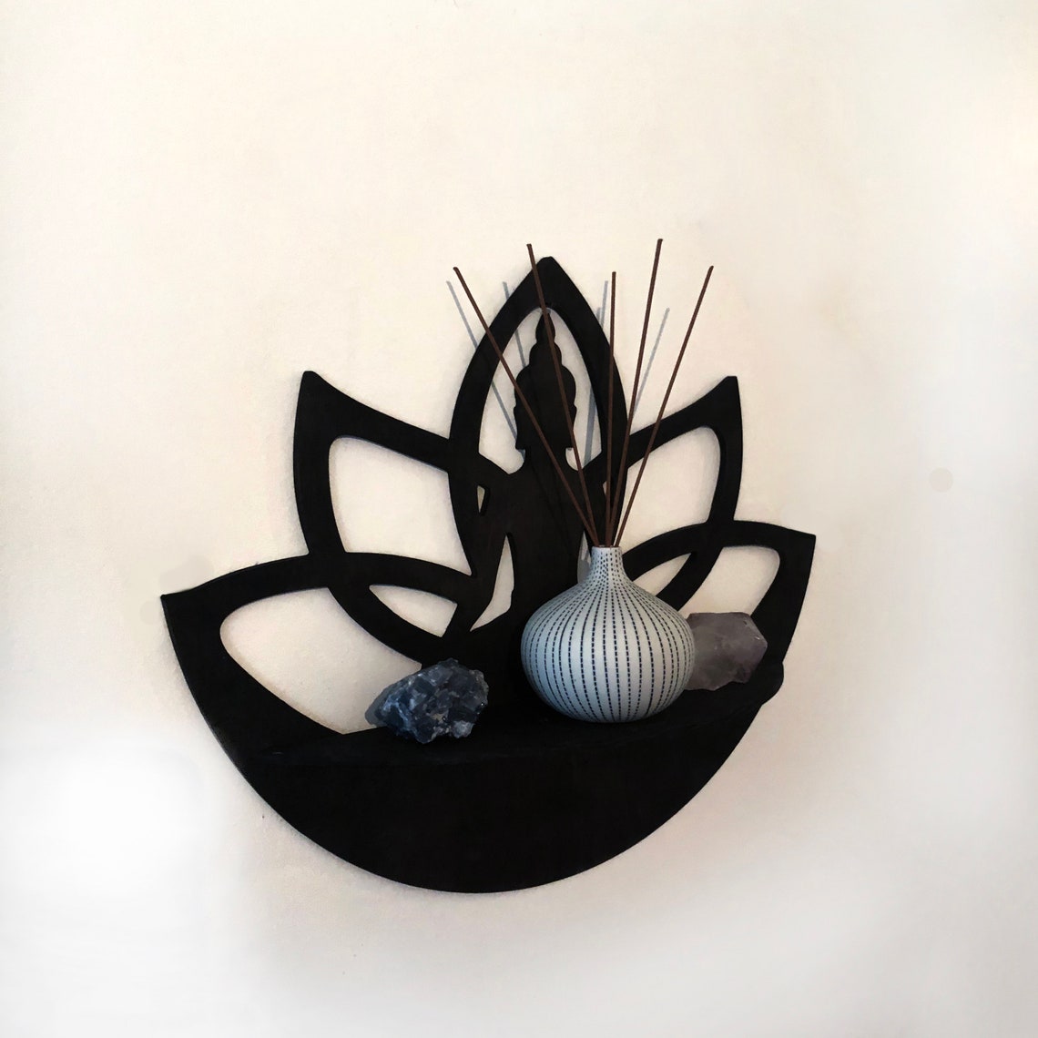 Floating Lotus Buddha Wood Shelf crystal Shelf Accent Shelf - Etsy
