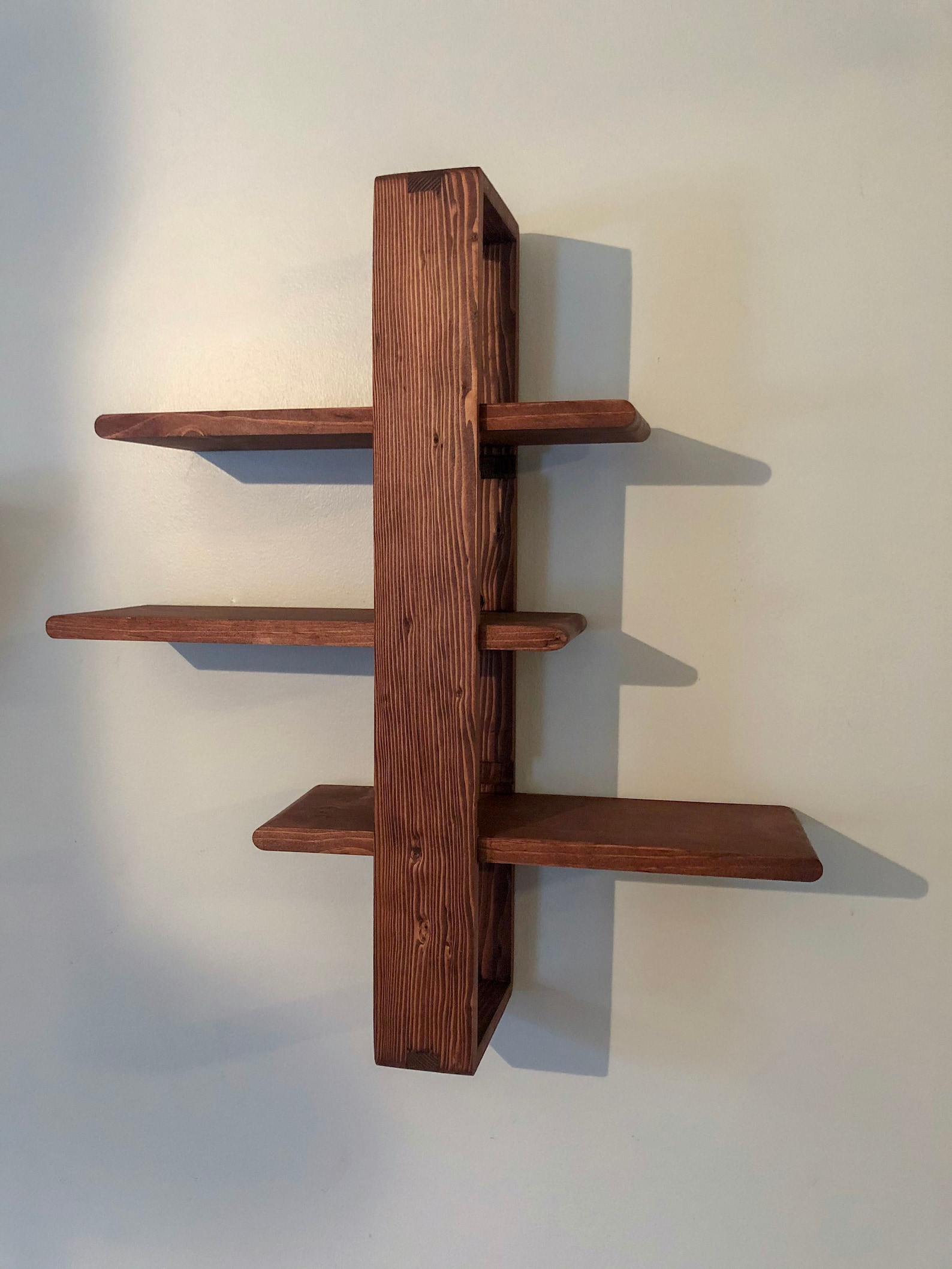 Sliding Shelf - Adjustable Slide Shelf - Solid Wood Floating Shelf ...