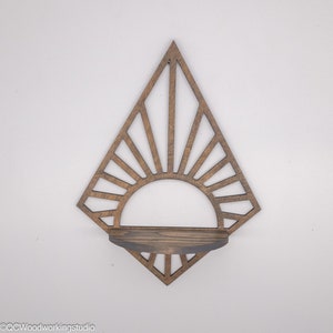 Floating Diamond Sunshine Wood Wall Shelf - Wall Décor - Accent Shelf ...