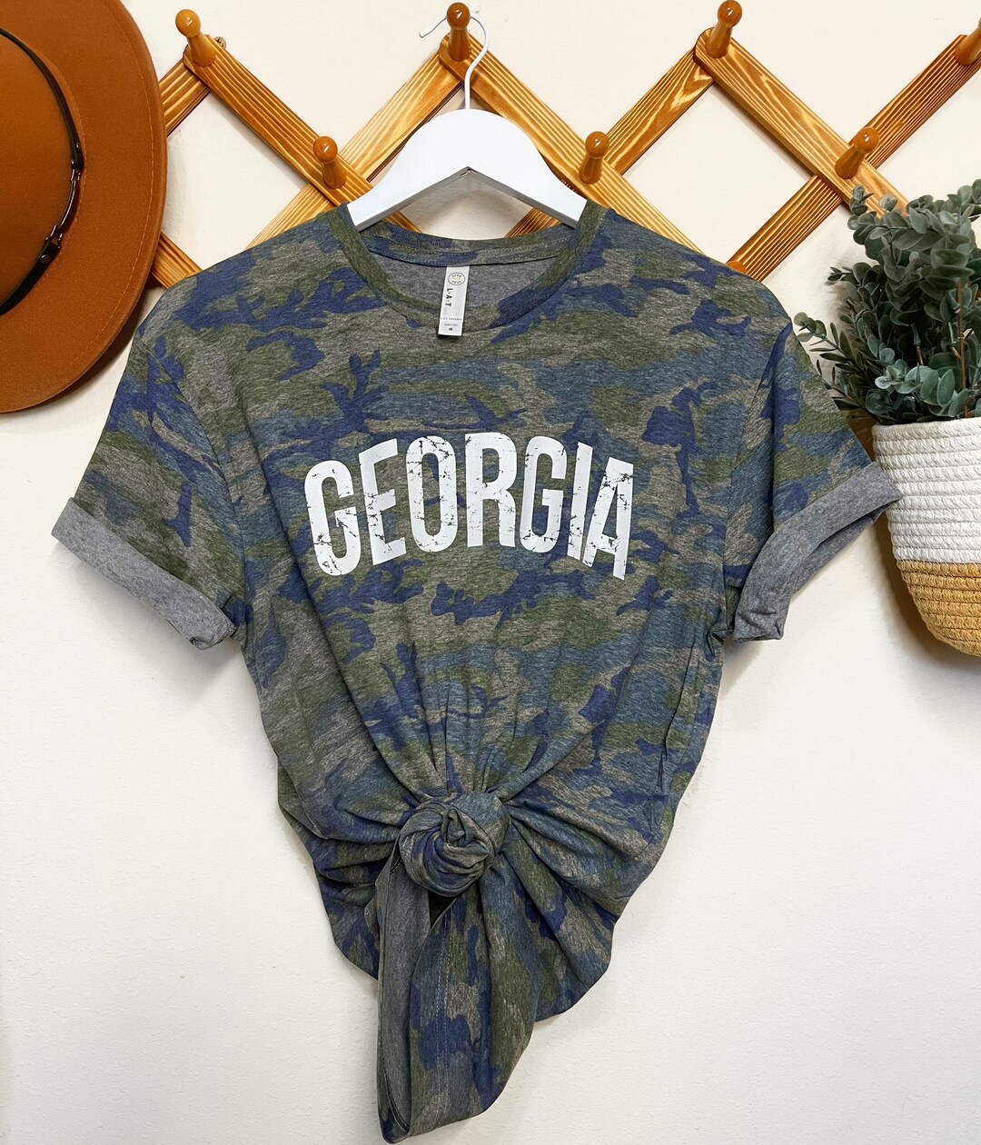 Georgia Camo Distressed Tee - Etsy