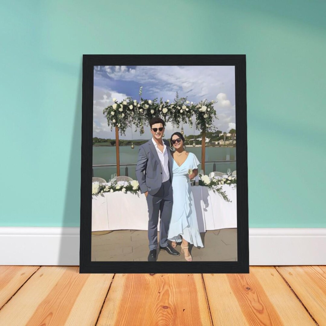 Personalized Cartoonized Portrait Framed Poster - Etsy