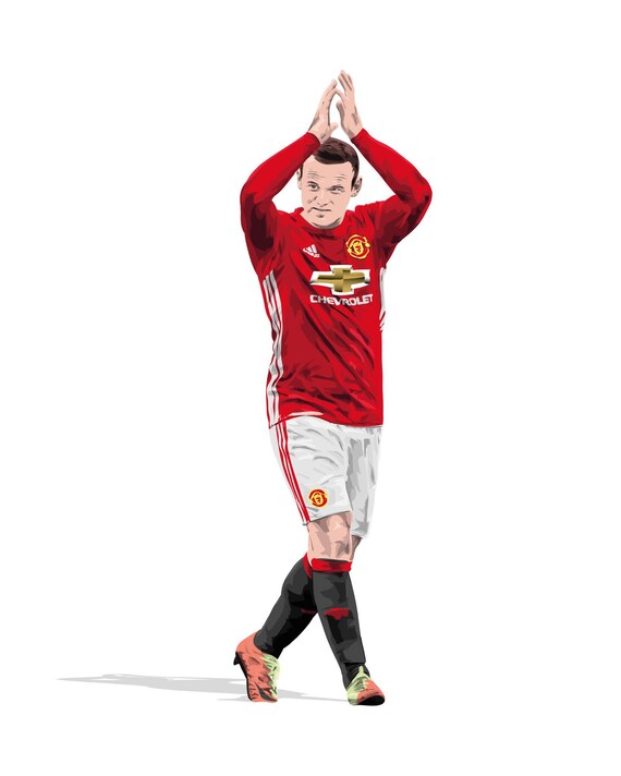 Digital Prints Wayne Rooney Portrait Print A4 Prints Art & Collectibles ...