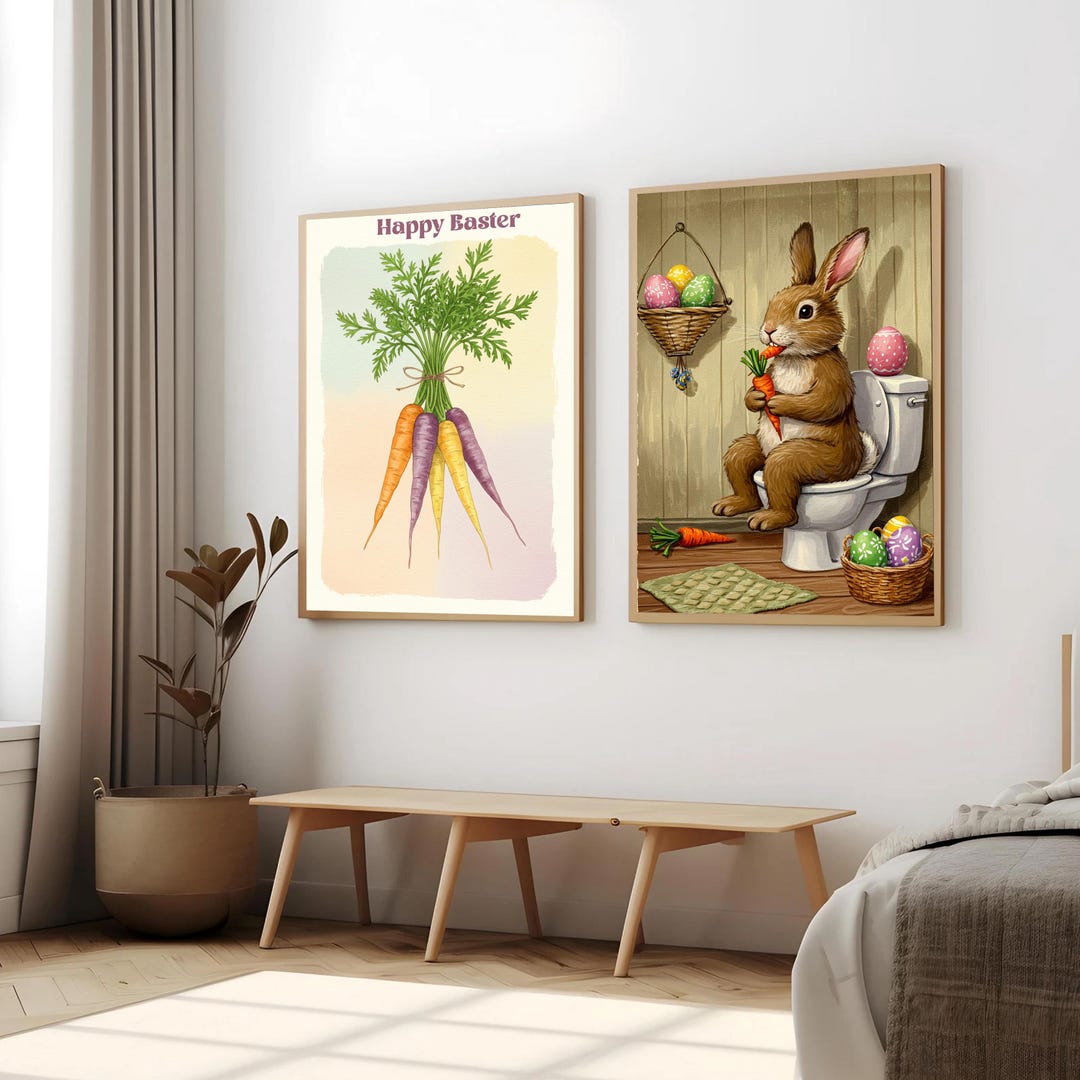 Happy Easter Carrot Printable Easter Bunny Print Cute Easter Rabbit ...