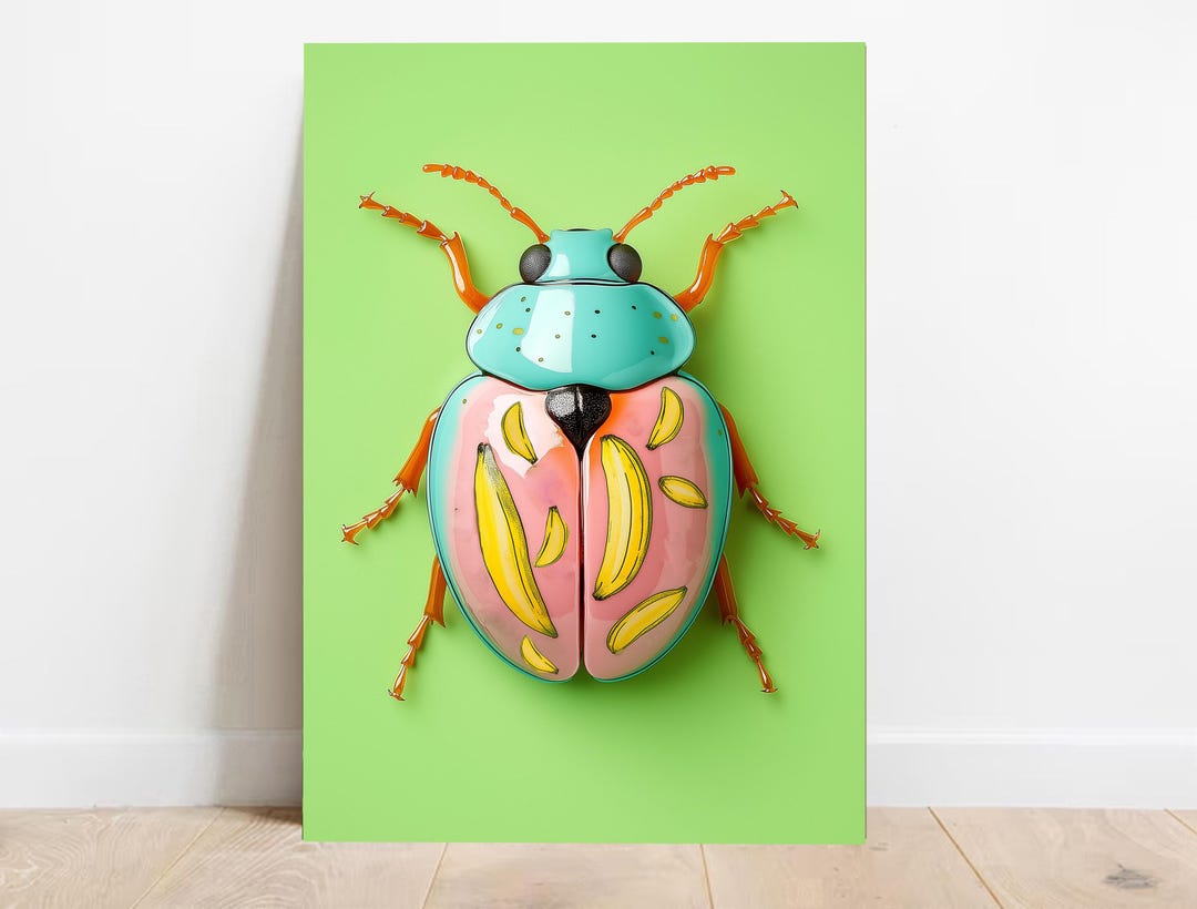 Ladybug Nursery Print Printable Banana Lady Bug Poster Digital Nursery ...