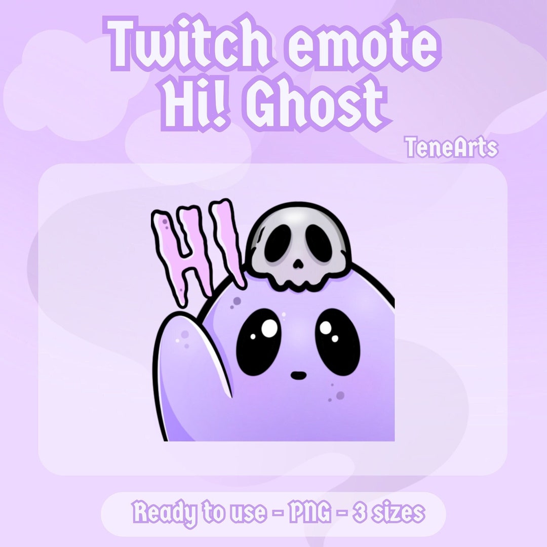 Cute Hi! Ghost Emote for Twitch | Resized and Ready to Use | 118x118 ...