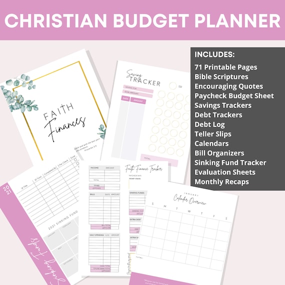 Budget Workbook / Christian Finance Tracker - Etsy