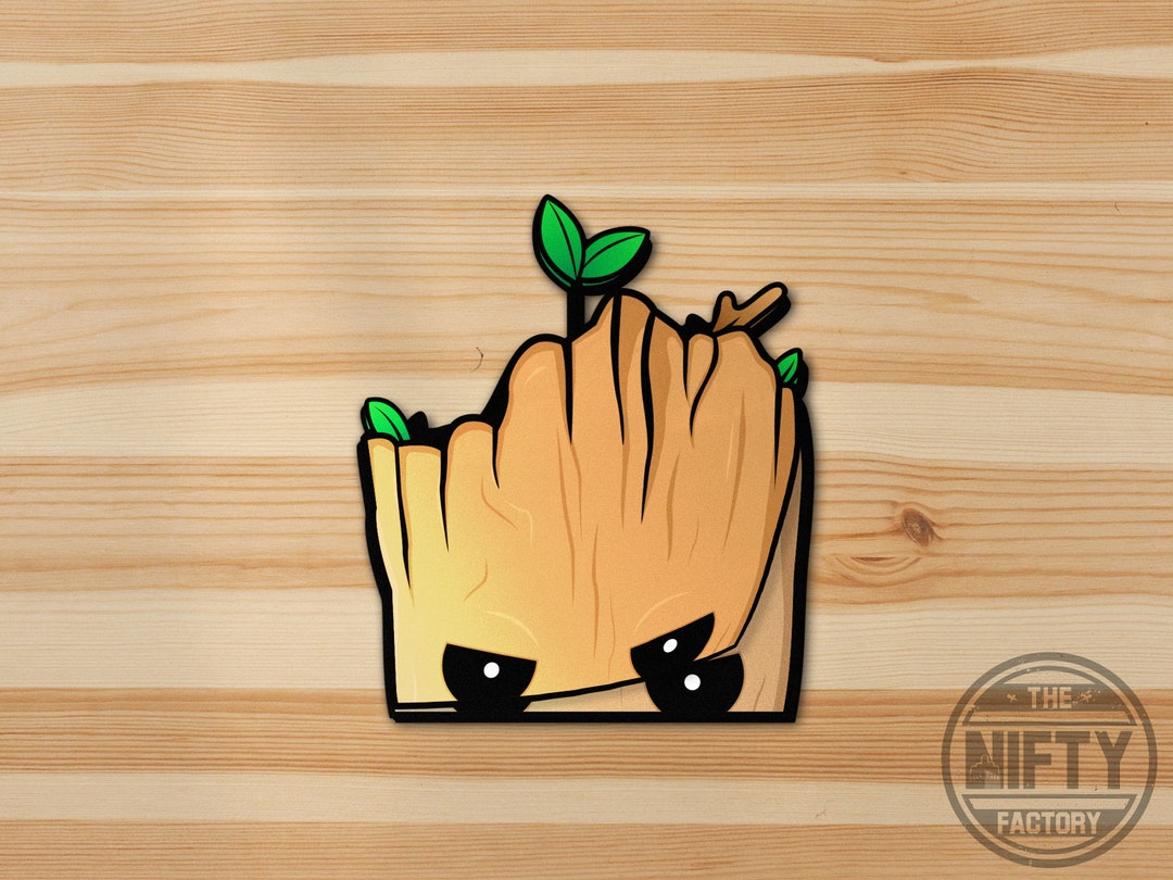 Marvel's Guardian's of the Galaxy Baby Groot Peeper Sticker; Waterproof ...