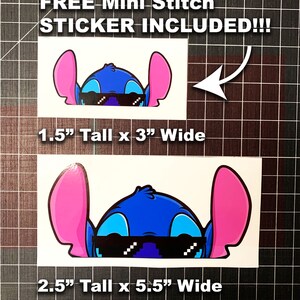 FREE Mini Stitch!!! Stitch Thug Life Meme Peeper: 5" Vinyl Waterproof ...