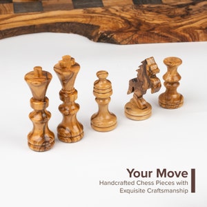Rustic Wood Chess Set With Rough Edges Handmade of Olive Wood Christmas ...
