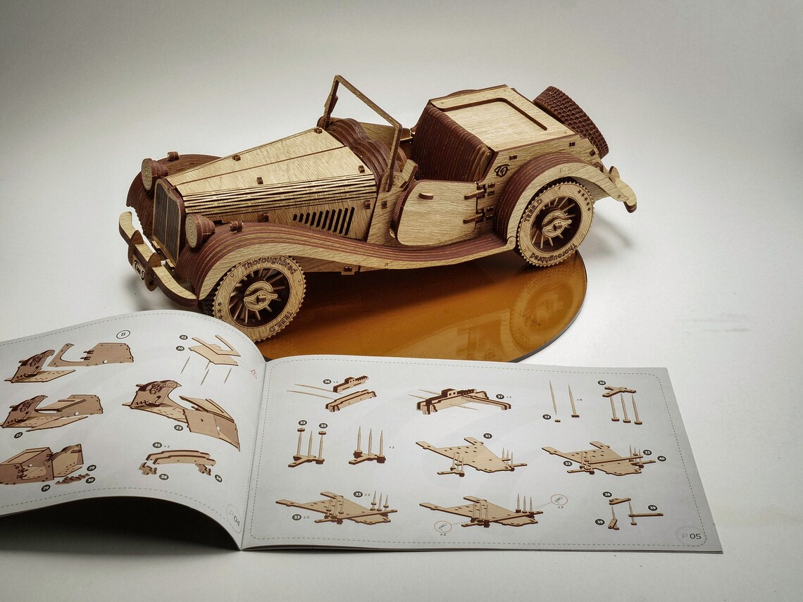 Treed-puzzle Car 3D Wooden Puzzle - Car Model Kit to Build - - Wooden ...