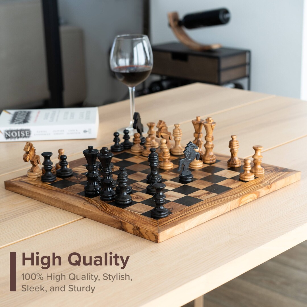 Chess Board Handmade From Olive Wood | Christmas Gift |wooden Chess ...