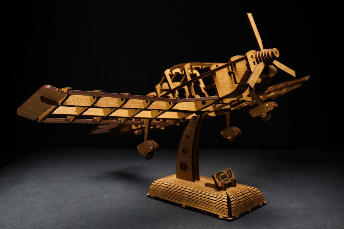 Treed-puzzle Airplane 3D Wooden Puzzle - Airplane Model Kit to Build ...