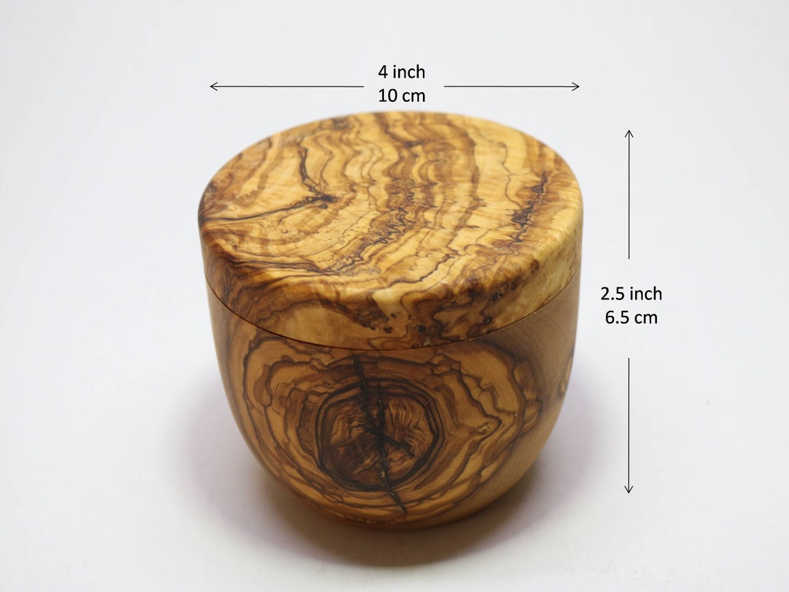 Olive Wood Salt Keeper/ Salt Cellar With Magnetic Lid / Salt | Etsy