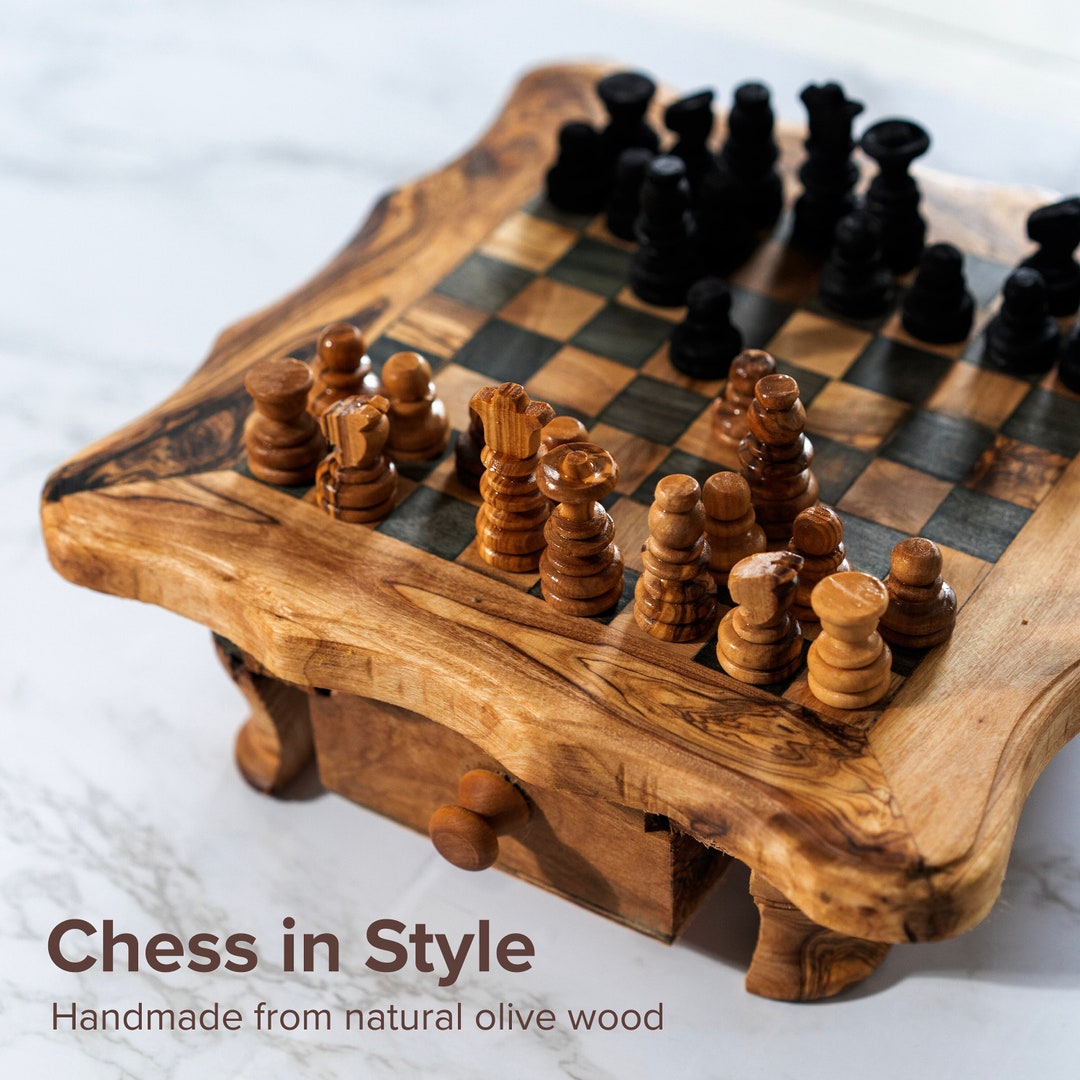 Wood Chess Board Set Handmade of Olive Wood| Wooden Chess Sets With ...