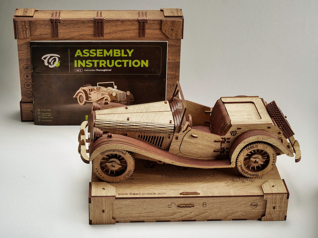 Treed-puzzle Car 3D Wooden Puzzle - Car Model Kit to Build - - Wooden ...