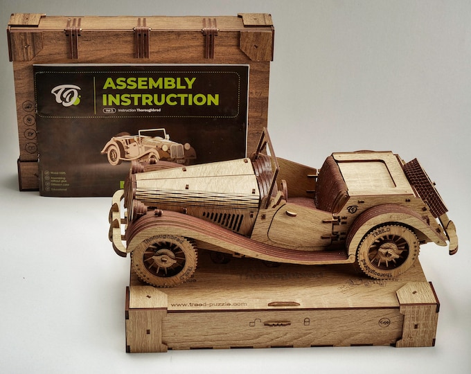Treed-puzzle Car 3D Wooden Puzzle - Car Model Kit to Build - - Wooden ...