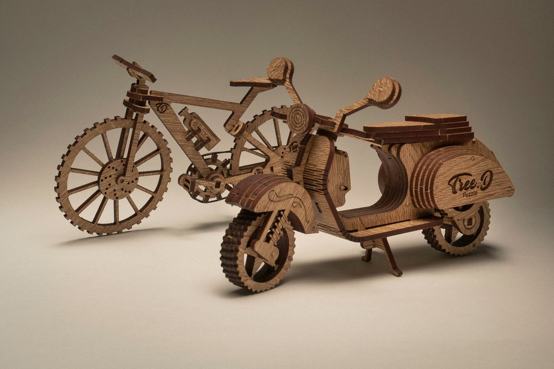 Treed-puzzle SCOBYC 3D Wooden Model Kit for Building Motorbike Mountain ...