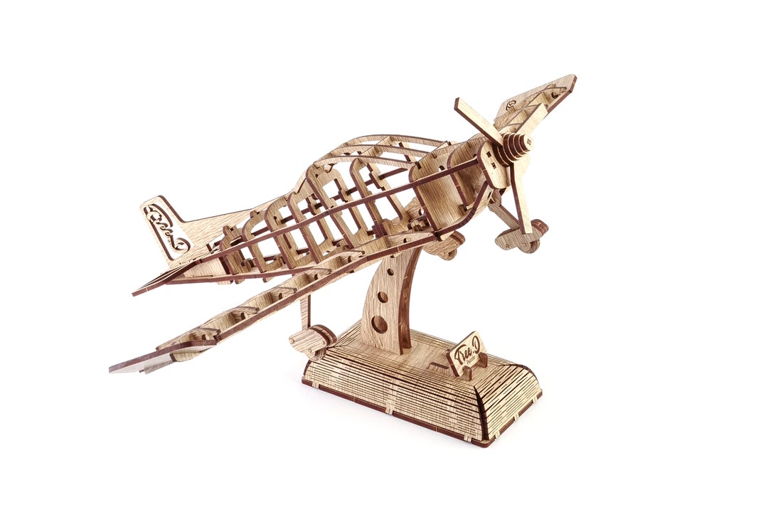 Treed-puzzle Airplane 3D Wooden Puzzle - Airplane Model Kit to Build ...