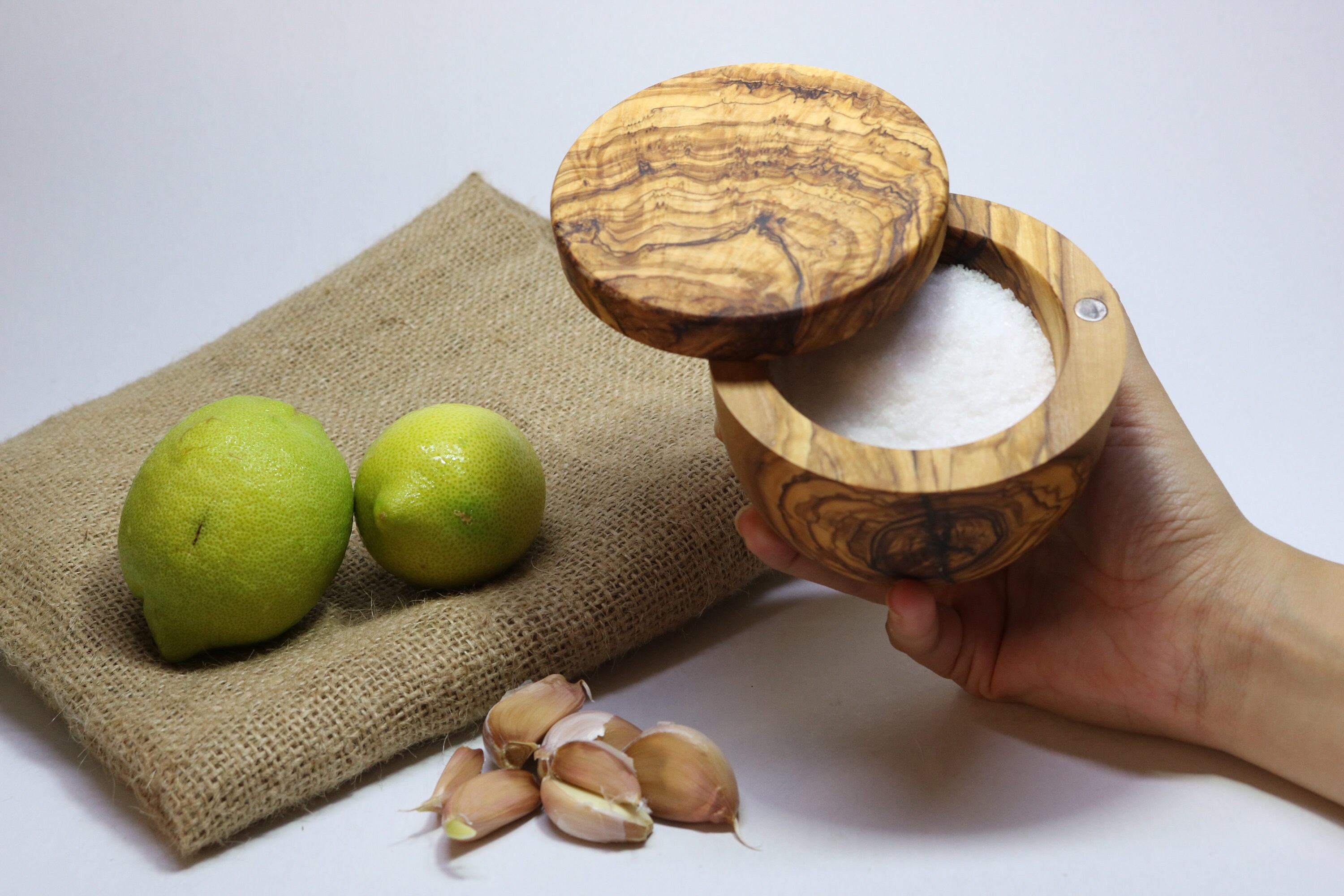 Olive Wood Salt Keeper/ Salt Cellar With Magnetic Lid / Salt | Etsy