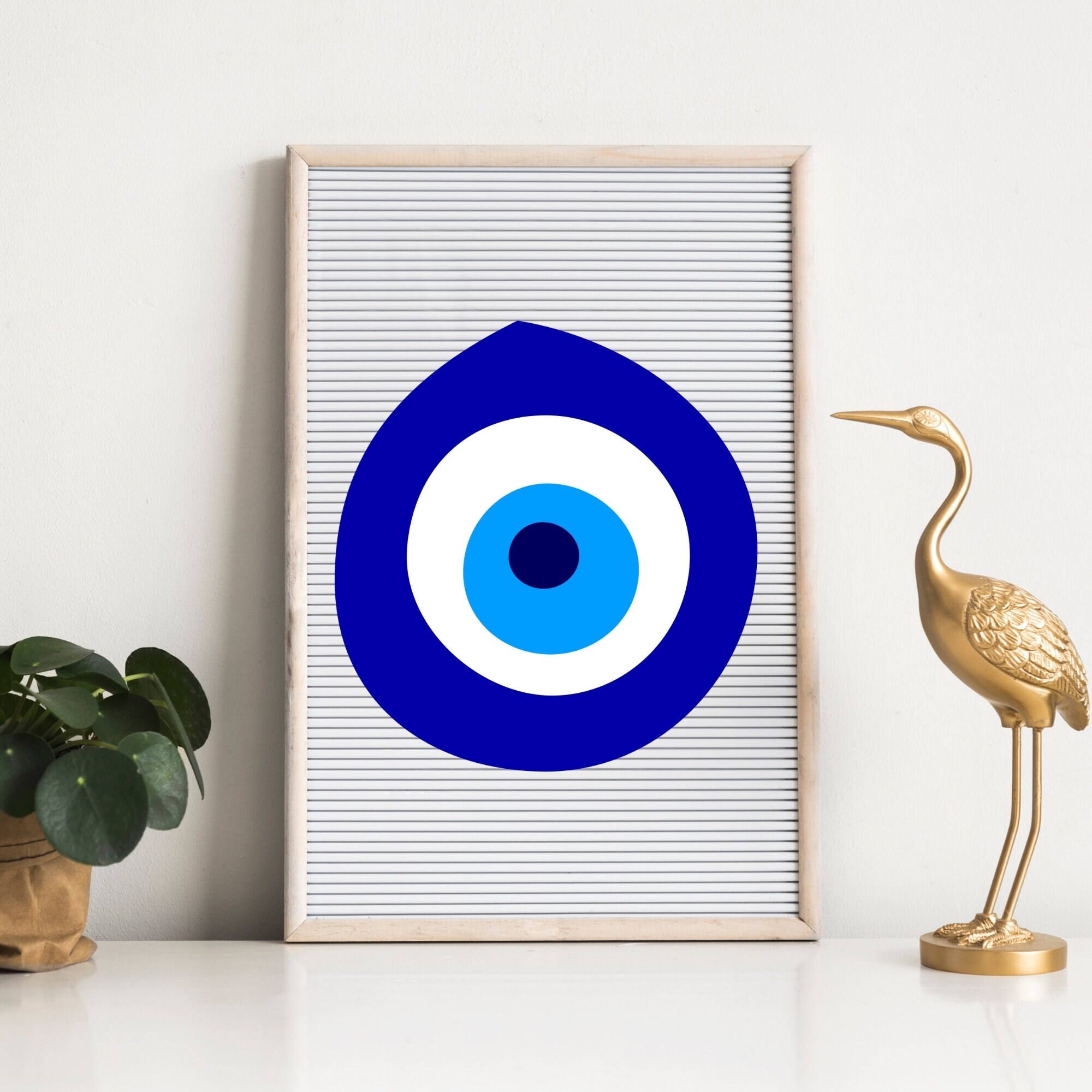 Large Evil Eye Wall Art Digital Print, Boho Hippie Art Prints Esoteric ...