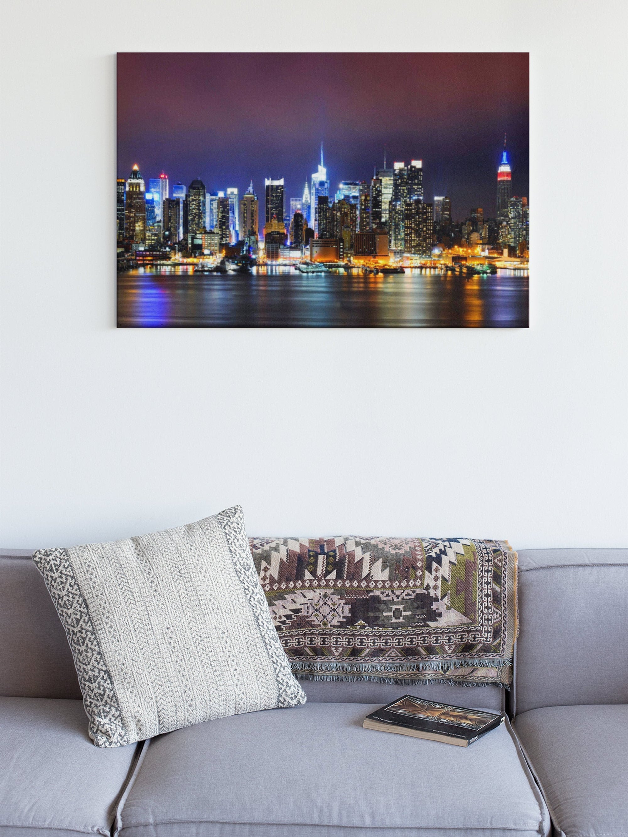 Printable City Lights Night View Wall Art Large 36”x24”, City Night ...