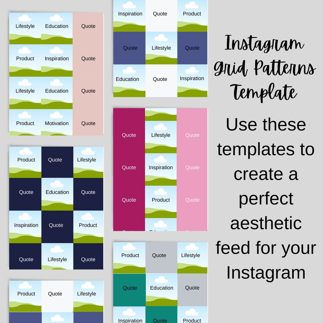 Instagram Grid Patterns Template Instagram Content Planner Instagram ...