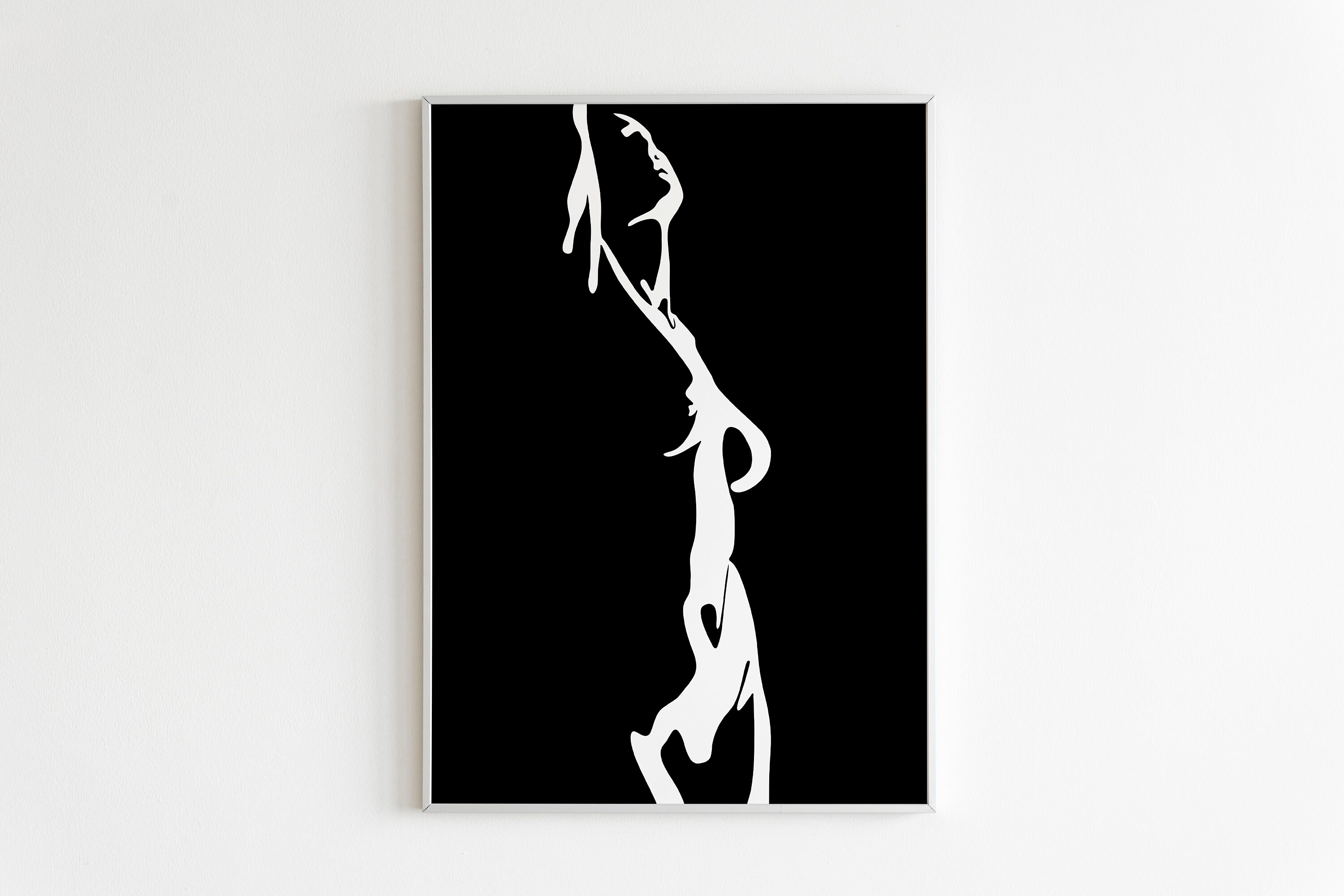 Female Silhouette Art Woman Silhouette Wall Decor Black And White Bedroom Wall Poster Female