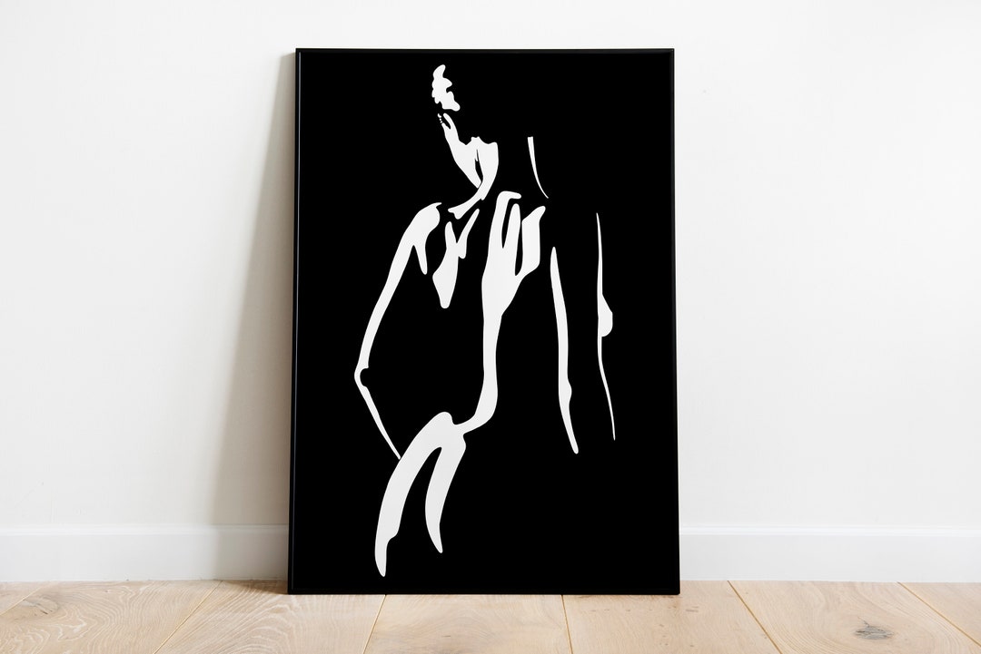 Female Silhouette Art Woman Silhouette Wall Decor Black And Etsy
