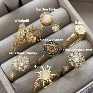 Planet Fidget Ring Rainbow Spinner Ring Anxiety Ring - Etsy