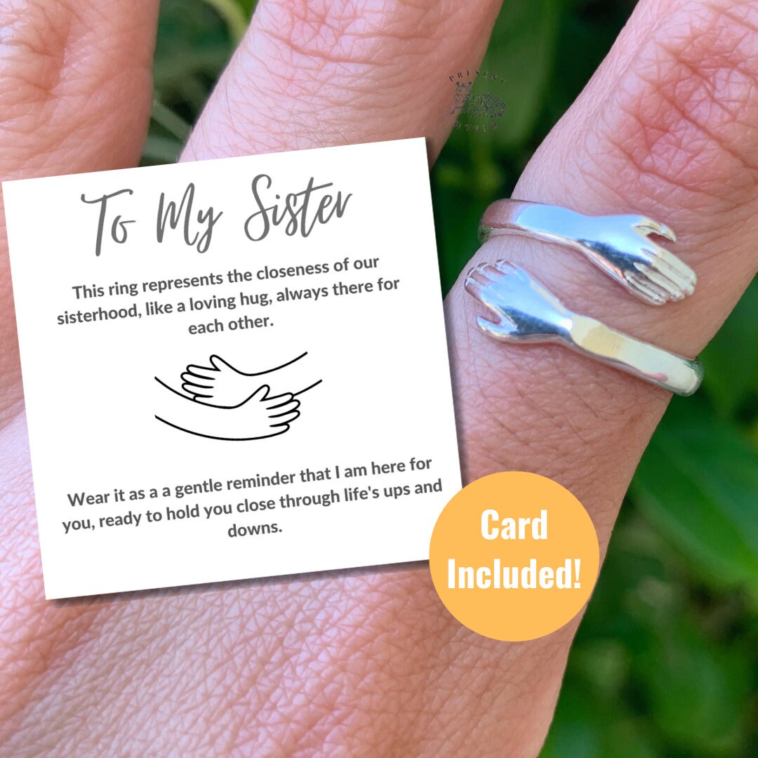 To My Sister Ring Gift Hug Ring Sister Adjustable Hug Ring - Etsy