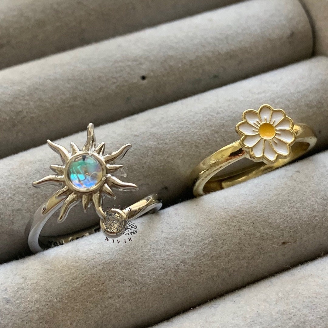 Fidget Ring Gold Fidget Ring Set Spinner Ring Pack Anxiety - Etsy