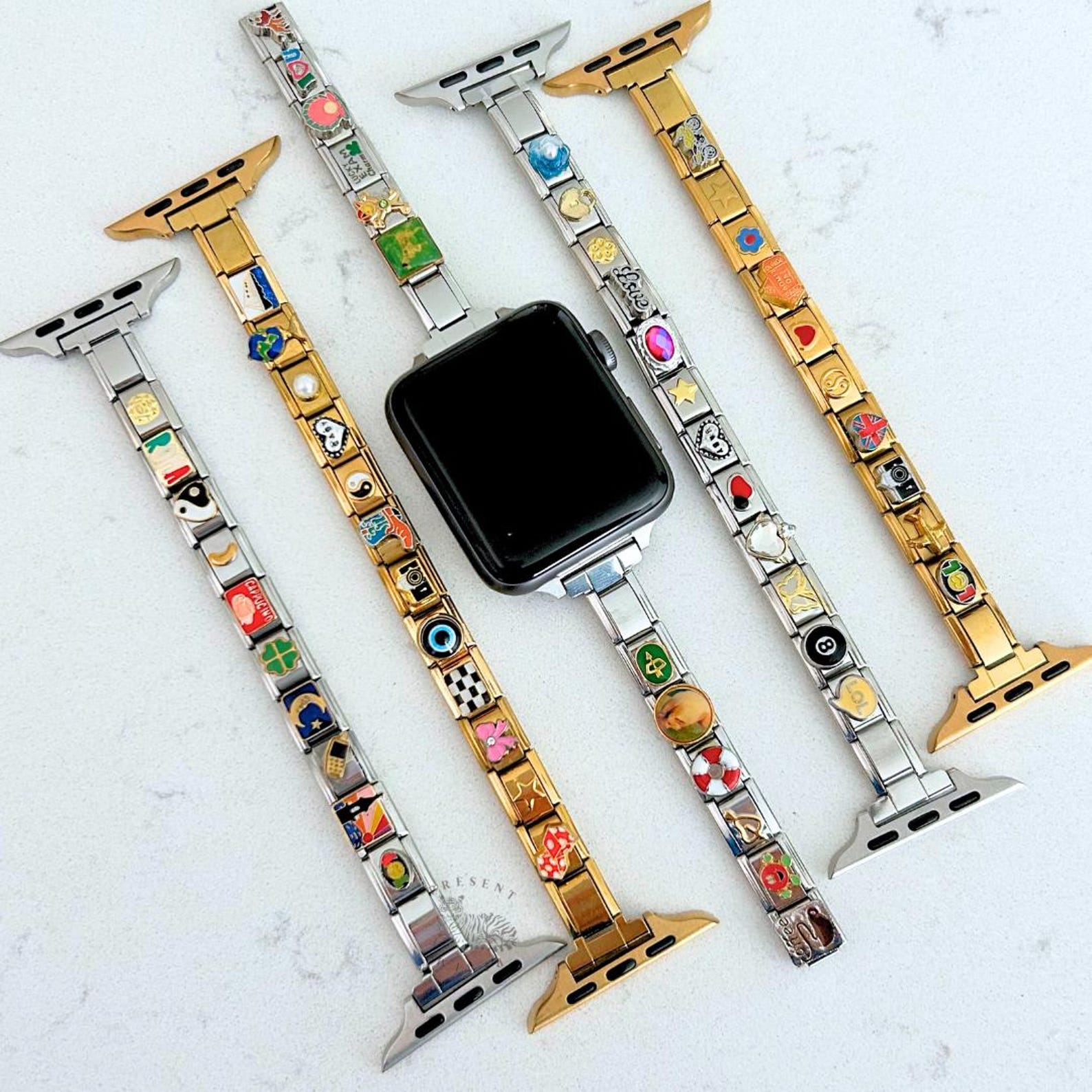 Italian Charm Bracelet Watch Band, Custom Smartwatch Band Bracelet for ...