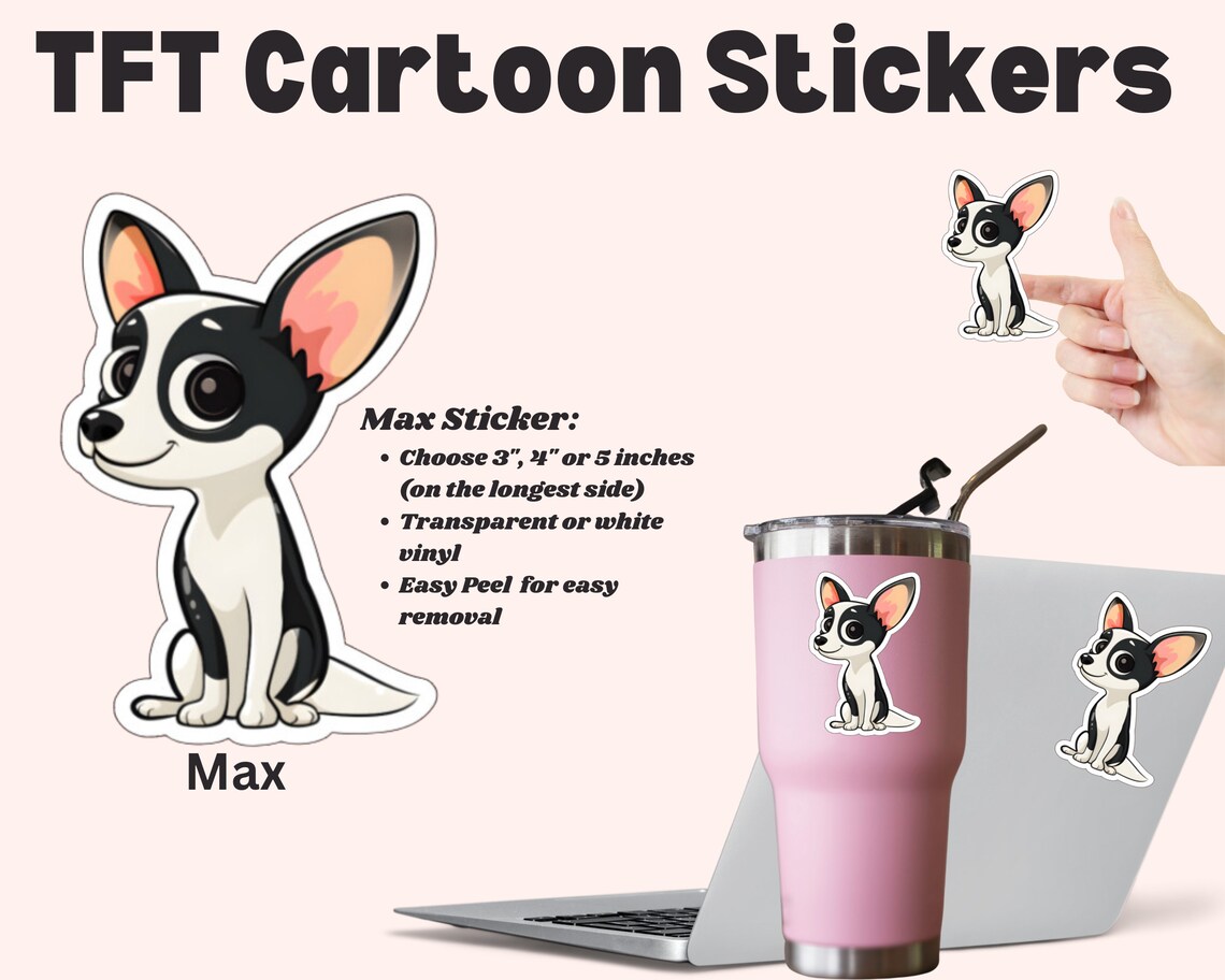 Cartoon Toy Fox Terrier Dog Sticker: Waterproof Vinyl Decal - Etsy