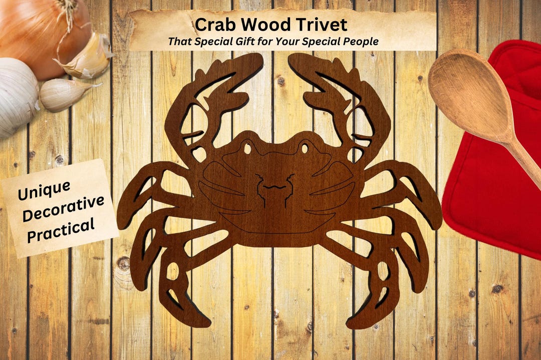Unique Sapele Wood Crab Trivet for Hot Pots and Pans, Mothers Day Gift ...