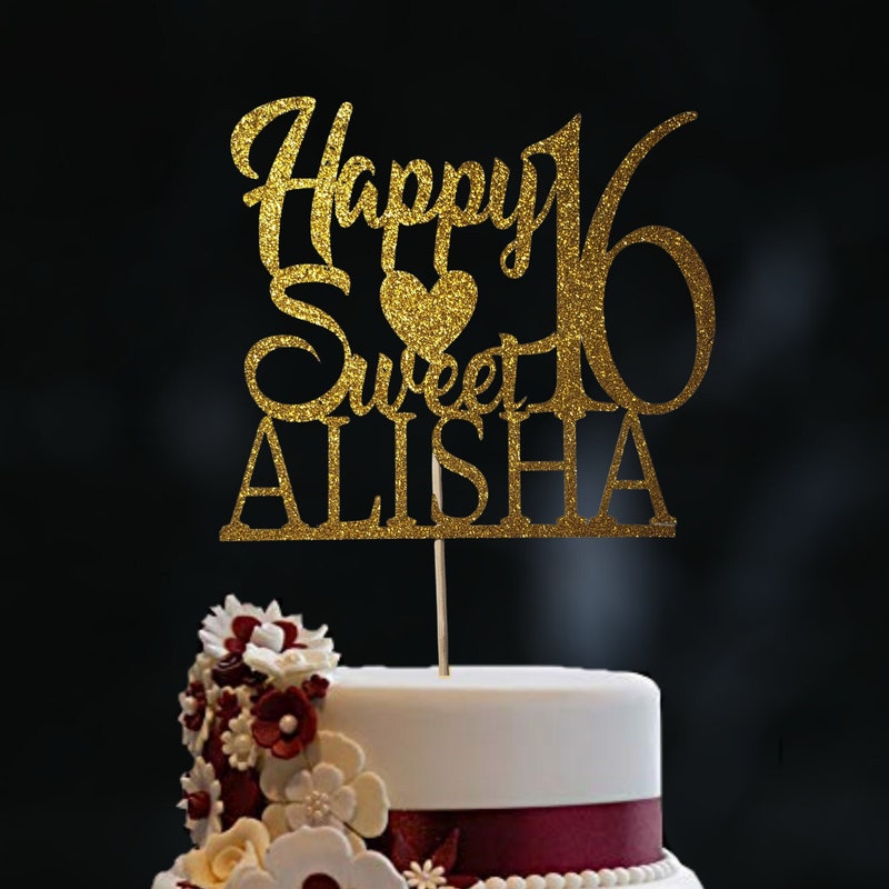Sweet 16 Cake Topper - Etsy