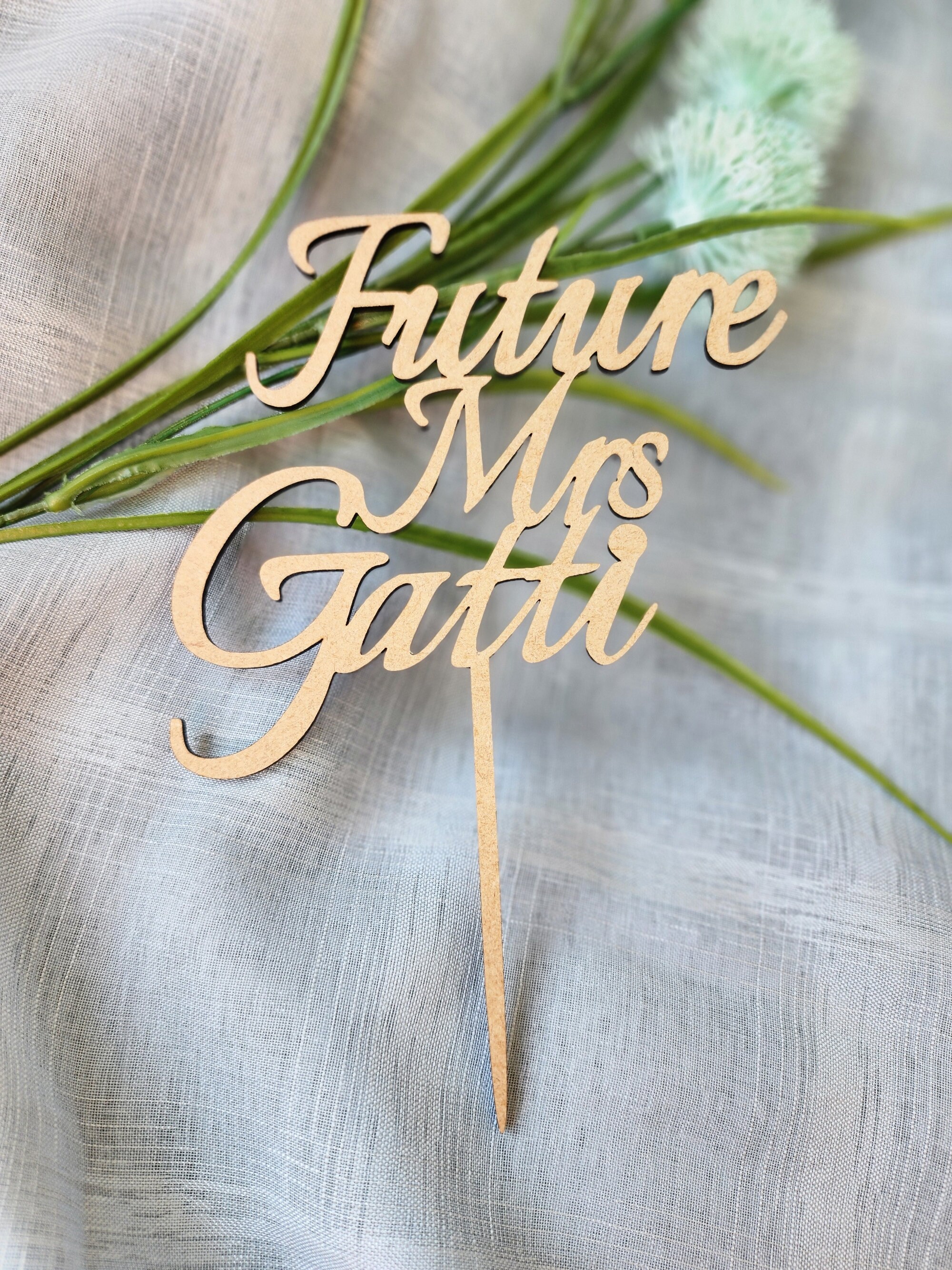 Custom Future Mrs. Cake Topper, Personalized Script Wedding Decor - Etsy