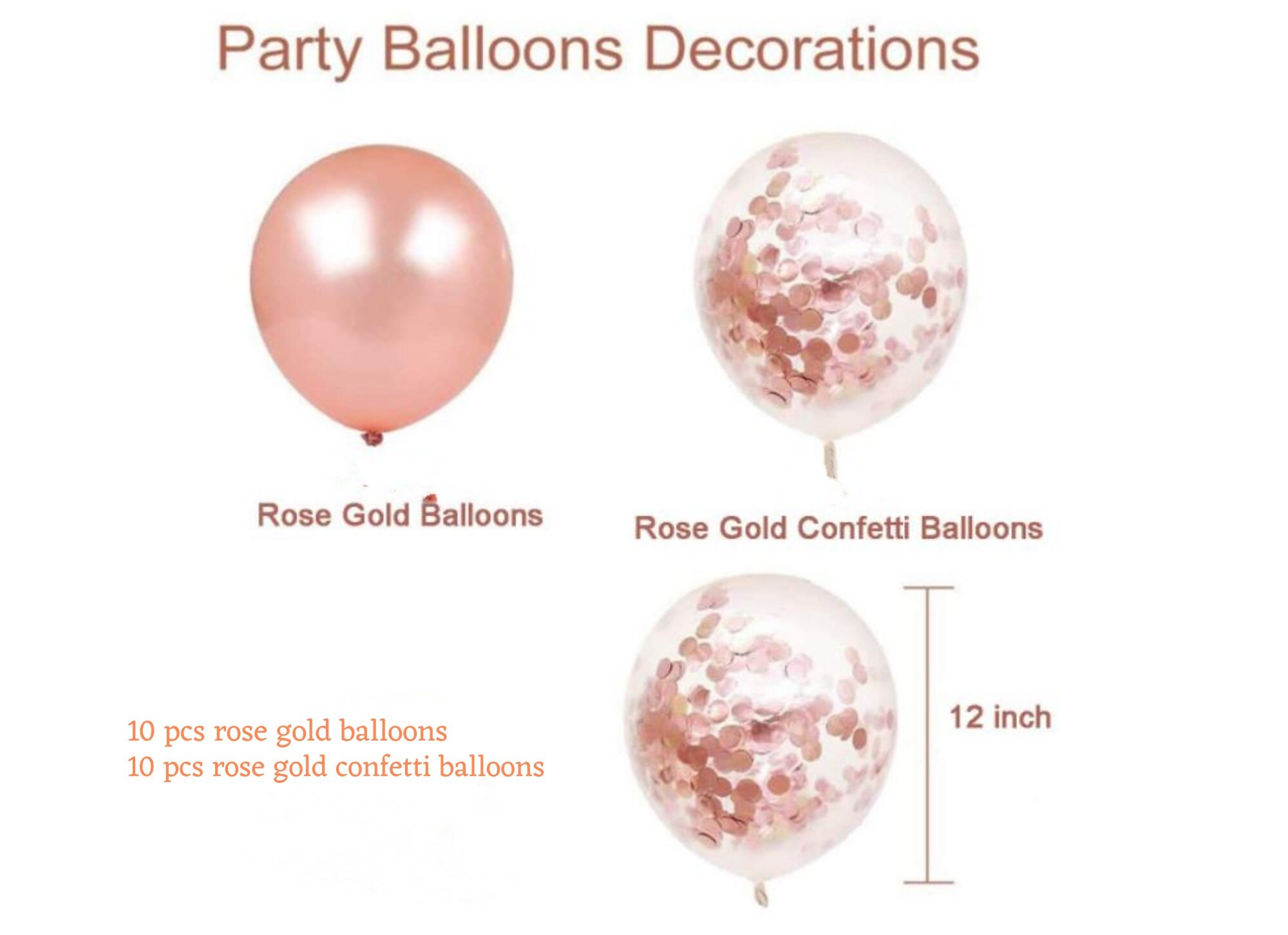 Blush Balloon Rose Gold Confetti Balloon Rose Gold Balloon - Etsy