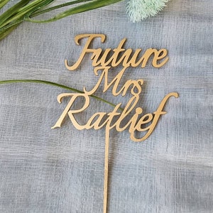 Custom Future Mrs Cake Topper/personalized Wedding Cake Topper/gold ...