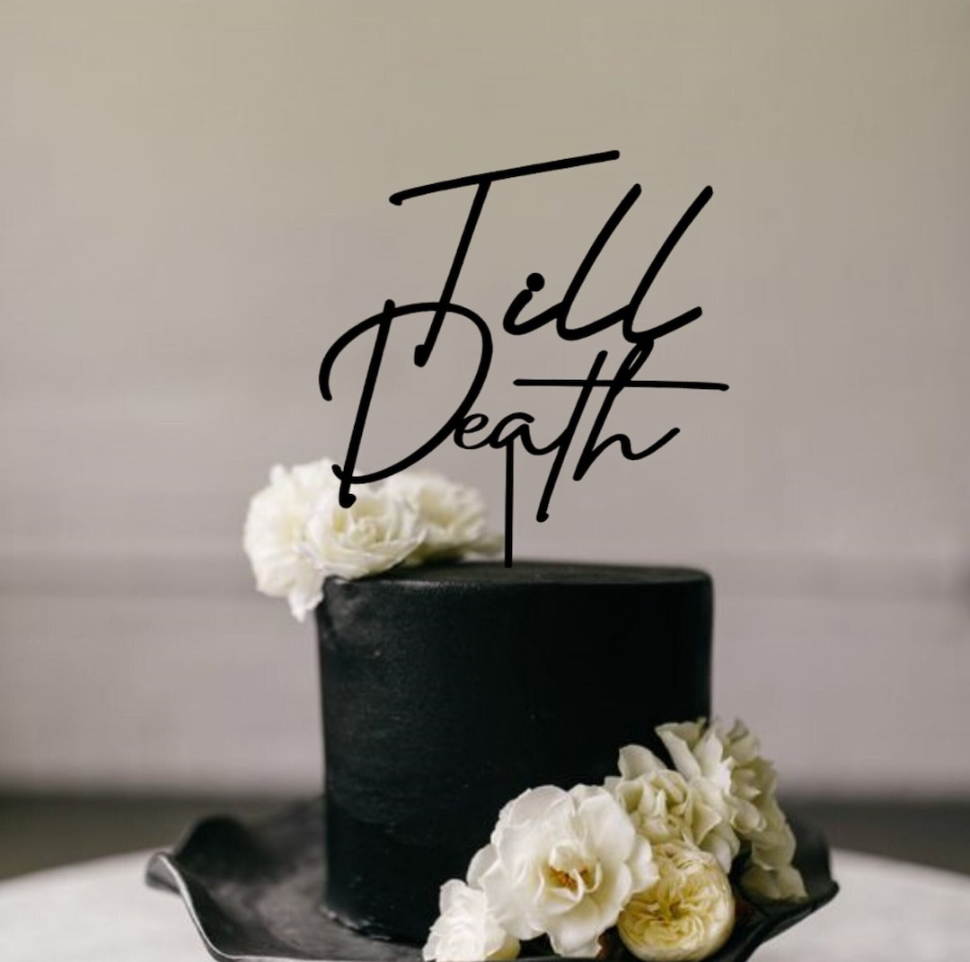 Personalized 'till Death' Wedding Cake Topper: Rustic Halloween Decor ...